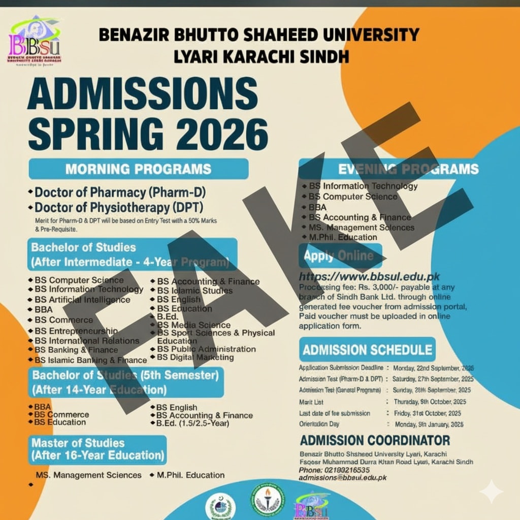 About | Benazir Bhutto Shaheed University Lyari, Karachi Sindh Pakistan